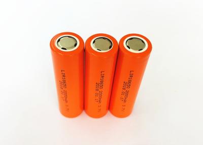 China Orange 18650 Flat Top Battery , LED Light 3.7 V 2000mah Li Ion Battery for sale