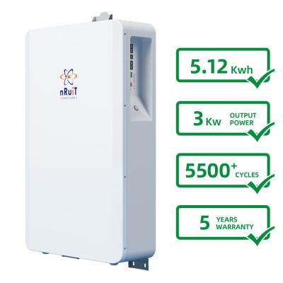 China 5kWh Lithium Ion Solar Battery 51.2V 100Ah 3000W DOD 90% 6000 Cycles for Home Backup for sale