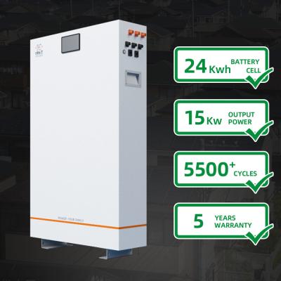 China Rechargeable Household Energy Storage Deep Cycle Solar Battery 24kWh 51.2V for sale