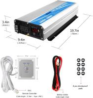 China 3000W Pure Sine Wave Power Inverter DC 12V to AC 120V with Remote Control and Dual Outlets for sale