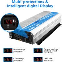China 3000W Pure Sine Wave Power Inverter DC 12V to AC 120V with Remote Control and Dual Outlets for sale
