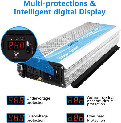 China DC24V Pure Sine Wave Hybrid Solar Inverter 3000W 6000W Peak Remote Control for sale