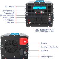 China Remote Control 3000 Watt Pure Sine Wave Inverter 12V 24V LCD Display for sale