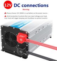 China Remote Control 3000 Watt Pure Sine Wave Inverter 12V 24V LCD Display for sale