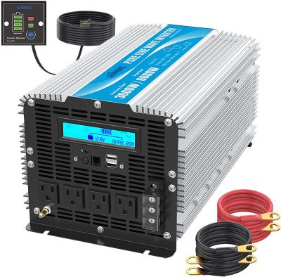 China Remote Control 3000 Watt Pure Sine Wave Inverter 12V 24V LCD Display for sale