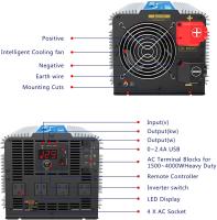 China Giandel 4000W Pure Sine Wave Power Inverter 12V DC to 120V AC with 4 Outlets and 2.4A USB for sale