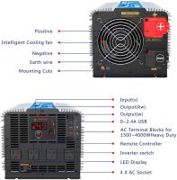 China Giandel 4000W 24V Pure Sine Wave Inverter with Remote Control and 4 AC Outlets for sale
