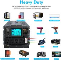 China 5000 Watt Pure Sine Wave Hybrid Solar Inverter 12V DC to 120V AC Aluminum Housing for sale