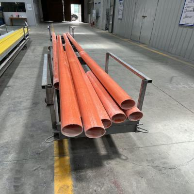 China Pultruded FRP Round Tube 89x82mm Wall 3.5mm Red Infrastructure Grade for sale