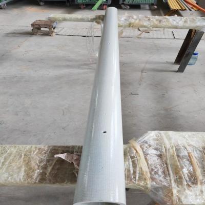 China FRP Pultrusion Round Tube 76x8mm 2400mm Knitted Mat Wrapping Fence Post for sale