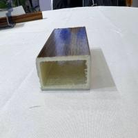 China FRP Rectangular Tube 100x75x5.5mm with Wood Pattern Surface - Lightweight High Strength Composite Profile for sale