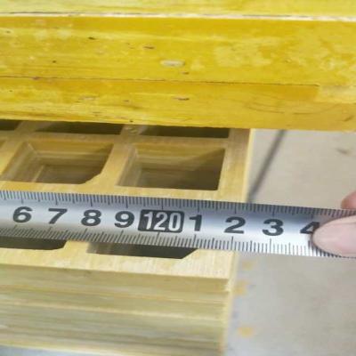 China Yellow Molded Fiberglass Grating 38x38mm Mesh - Corrosion Resistant FRP Flooring for Industrial Applications for sale