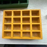 China 38x38mm FRP Molded Grating - Yellow Flat Surface with Protective Cover for Walking Ways for sale