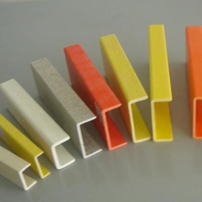 China Multicolor Anti-Ageing FRP U Channel Construction Profiles - 40mm to 120mm Sizes, 0.64-2.48 kg/m Weight for sale