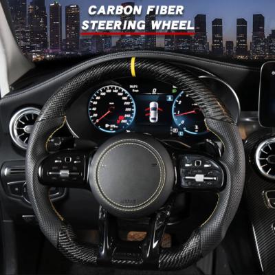 China BMW Series Custom Carbon Fiber Steering Wheel 370mm with Leather Wrap - D/Flat/F1 Shape Options for sale