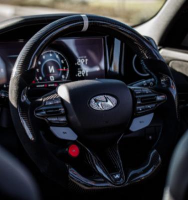 China Hyundai Series Custom Steering Wheel 43×43×20cm Round Top Flat Bottom Design with Double Stitching - Kaimiao SW001 for sale