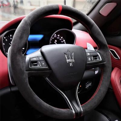 China Maserati Series Flat Bottom Carbon Fiber Steering Wheel 43×43×20cm - Customizable Design with Black Finish for sale