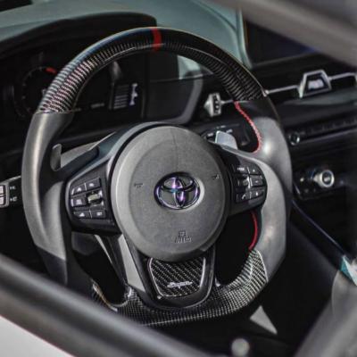 China Kaimiao SW001 Custom Leather Steering Wheel - Round Top Flat Bottom Design with Customizable Colors and Stitching for sale