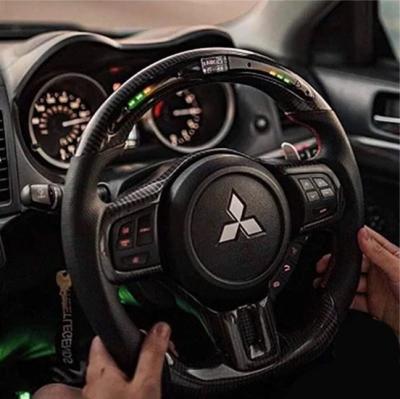 China Kaimiao SW001 Custom Carbon Fiber Steering Wheel 43×43×20cm with Black Leather Grip for sale