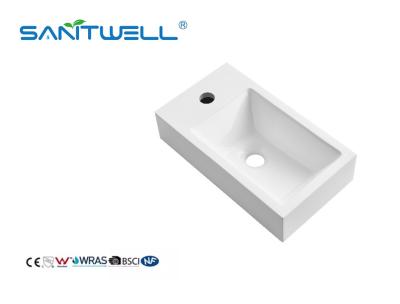 China SWZ857 Sanitary Ware Product Stone Resin Basins Eco-Friendly Glossy White Countertop Sinks For Hotel for sale