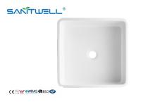 China Unique Models SWT400 Wholesale Artificial Stone Basins OEM Acceptable Glossy White Durable Washing Hand Basins for sale