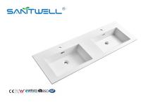 China Top Quality SWJ1400D Wholesale China Suppliers Artificial Stone Basins Double Hand Washing Basins for sale