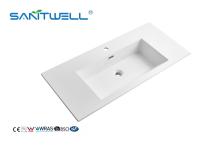 China Large Size Good Sale SWJ1000 Sanitary Ware Stone Resin Basins Glossy White Bowl Sinks for sale
