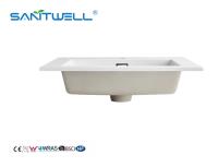 China Acceptable Artificial Stone Basins Special ModelsSmall Size Glossy White Durable Stone Cabinet Basins For Bathroom Sink for sale