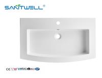 China Popular Models SWZ820 Favorable Price Stone Resin Basins Durable OEM Acceptable Matt White Washing Hand Basins For Hotel for sale