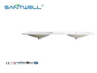 China Wholesale China SW1524-D Suppliers Double Hand Stone Resin Basins Thin Edge Rectangle Shape Cabinet Basins For Hotel. for sale