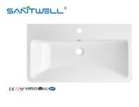 China SWTG800 Great Demand Various Size Customzed Acceptable Stone Resin Basins Glossy White Semi-Counter Basins for sale