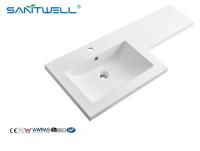 China SWBG110Left Hand Special Design Artifical Stone Basins Various Size Customized Acceptable Matt White Semi-Counter Basins for sale