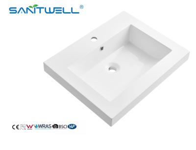 China SWM603 Customized Various Size Acceptable Artificial Stone Basins Matt White Rectangle Shape Washing Hand SInks for sale