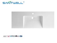 China Large Size SW6036-1220 Top Quality Stone Resin Basins Rectangle Shape Glossy White Washing Hand Basin for sale