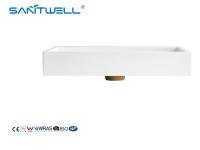 China Special Design SW6001-600 Square Button Artificial Stone Basin Without Hole Semi- Counter Stone Sinks for sale