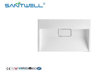 China Special Design SW6001-600 Square Button Artificial Stone Basin Without Hole Semi- Counter Stone Sinks for sale
