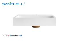 China Unique Design SW6001-500 Square Buttom Stone Resin Basins Small Size Glossy White Shampoo Basins for sale