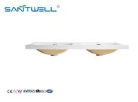 China Special Design SW6033-1205 Double Hand Washing Hans Stone Basins Easy Clean Solid Surface Cabinet Sinks for sale