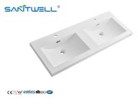 China Special Design SW6033-1205 Double Hand Washing Hans Stone Basins Easy Clean Solid Surface Cabinet Sinks for sale