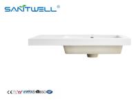 China Right Side SWF750R Washing Hand Stone Basins Eco- Friendly Various Size  Glossy White Basins for sale