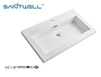 China OEM Acceptable SWF804 Cheap Price Stone Resin Basins Thicjk Edge Various Sizes Washing Hand Basins For Hotel for sale