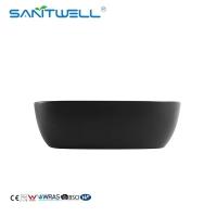 China Chaozhou New Developed Top Quality Rectangular Hand Matt Black Washing Sink Bathroom Above Counter Basin Ceramic Basin for sale