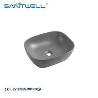 China Chaozhou New Developed AB8417MG Models Professional Manufacturer Vanity Wash Hand Basins Matt Grey Sink for sale