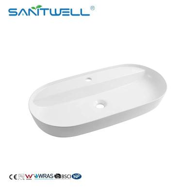 China Factory Direct Supply AB8473 Above Counter Sink Matt White Vessel Wash Hand Basin For Bathroom for sale