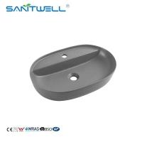 China Sanitary Ware AB8475 Bathroom Ceramic Wash Hand Basin  Matt Grey Popular Colorful Sinks for sale
