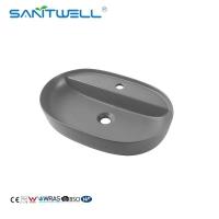 China Sanitary Ware AB8475 Bathroom Ceramic Wash Hand Basin  Matt Grey Popular Colorful Sinks for sale