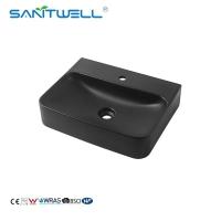 China New Fashion Styles AB8522 Bathroom Sinks Rectangle Shape Matt Black Above Counter Wash Hand Basins for sale