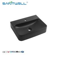 China New Fashion Styles AB8522 Bathroom Sinks Rectangle Shape Matt Black Above Counter Wash Hand Basins for sale