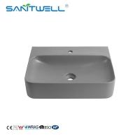China 2022 New Design AB8522 Ceramic Wash Hand Basins Matt Grey Rectangle Shape Above Counter Sinks for sale