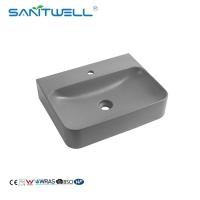 China 2022 New Design AB8522 Ceramic Wash Hand Basins Matt Grey Rectangle Shape Above Counter Sinks for sale